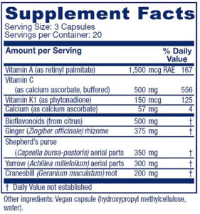 Slow Flow™ ~ Menstrual Flow Support ~ 60 capsules - VitanicaPro ...