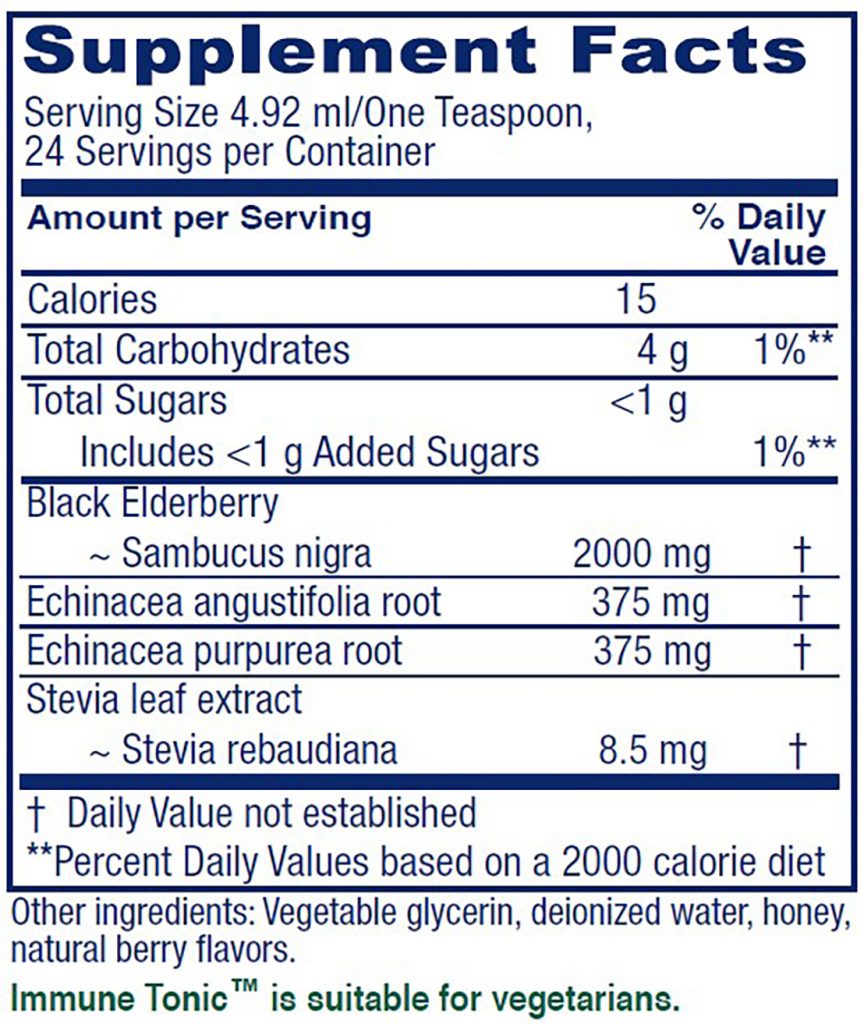 Immune Tonic™ ~ Elderberry/Echinacea Berry Immune Support ~ 4 ounces ...
